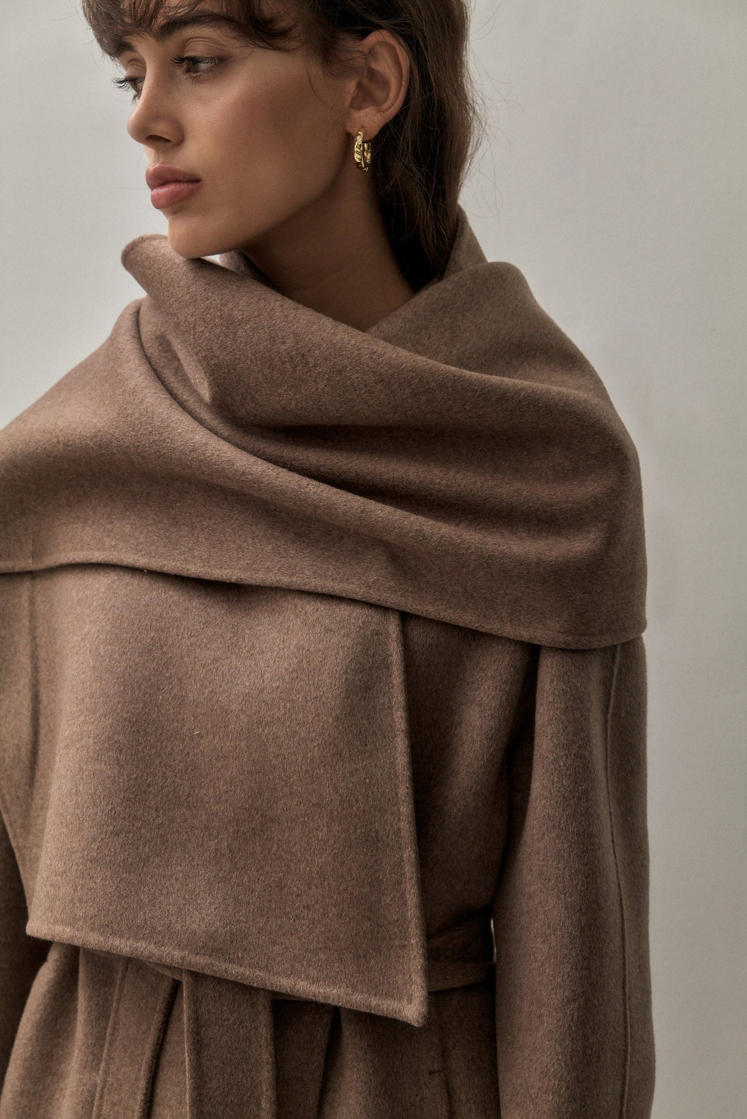 DOUBLE FACED SCARF- CHOCOLATE MELANGE – THE CURATED