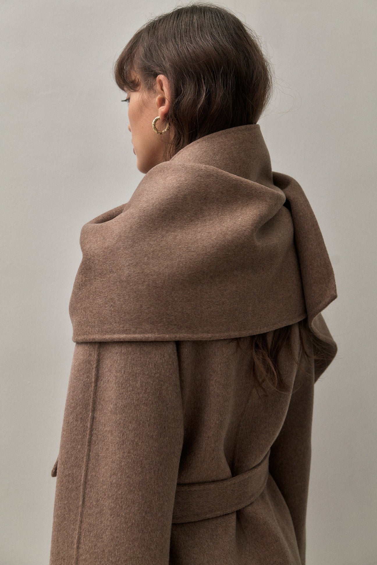 DOUBLE FACED SCARF- CHOCOLATE MELANGE – THE CURATED